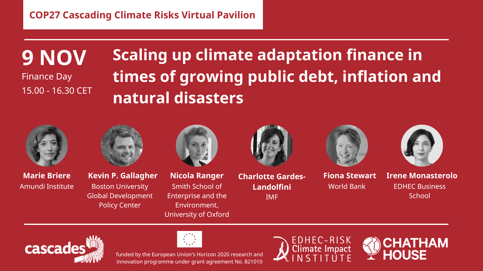COP27 : assister à la table-ronde virtuelle "Scaling up climate adaptation finance in times of ...